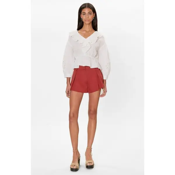 Rebecca Taylor Lorelai Embroidered Blouse - Ivory