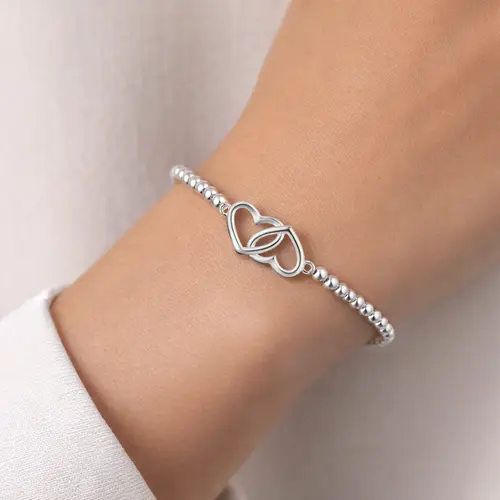 DONATELLO GIAN Beaded Intertwined Heart Bracelet