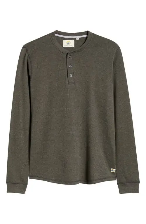 James Campbell Calico Waffle Stitch Henley - Charcoal Heather