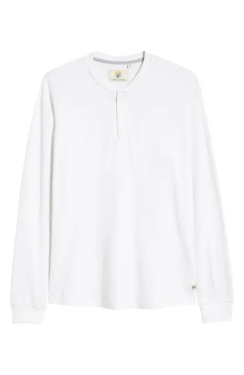 James Campbell Calico Waffle Stitch Henley - White