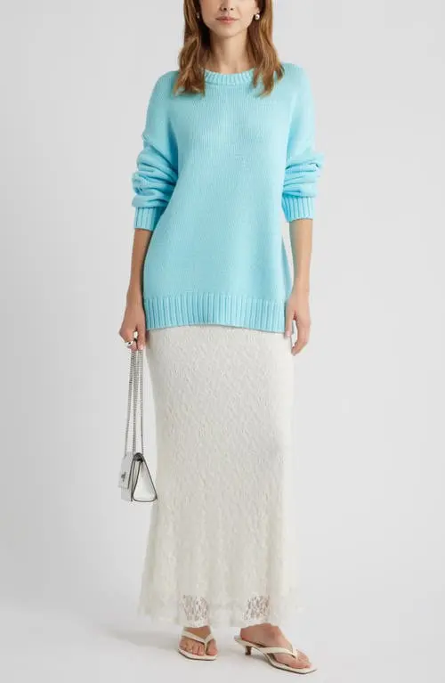 OPEN EDIT Oversized Crewneck Cotton Sweater - Blue Atomizer