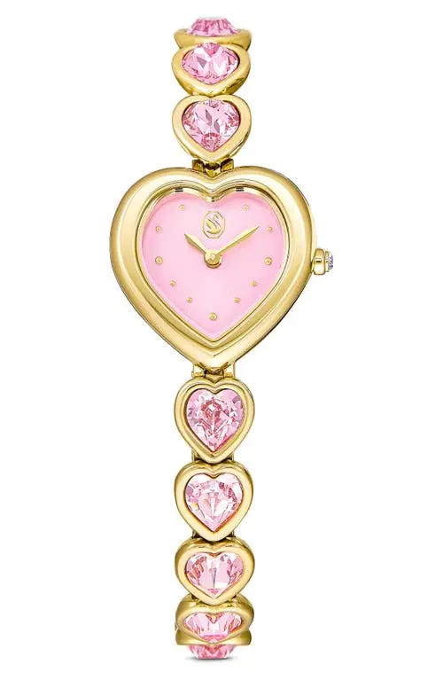 SWAROVSKI Idyllia Heart Crystal Bracelet Watch - Pink