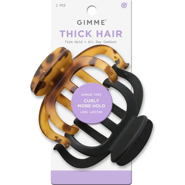 GIMME BEAUTY Claw Clip Duo For Thick Hair - Black