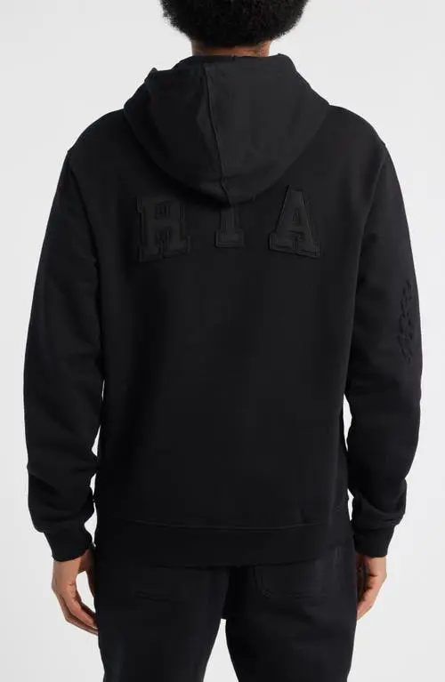 RtA Markus Distressed Logo Applique Hoodie - University Black