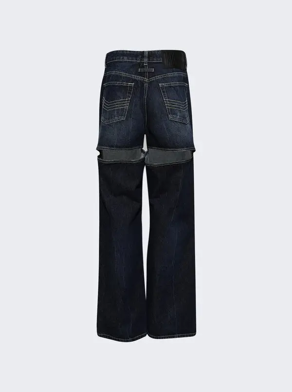 JEAN PAUL GAULTIER Cut-out Wide-leg Jeans - Blue