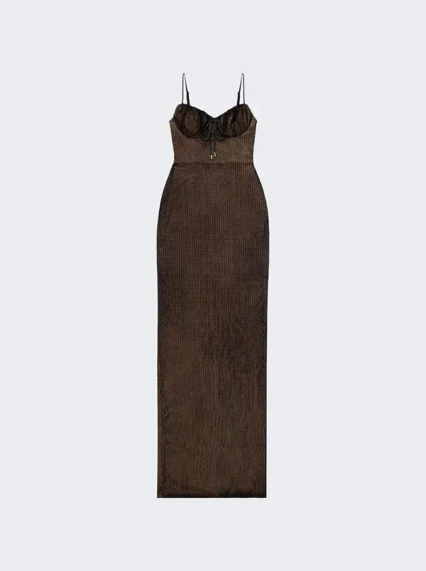 AREA Crystal Hotfix Gown - Black