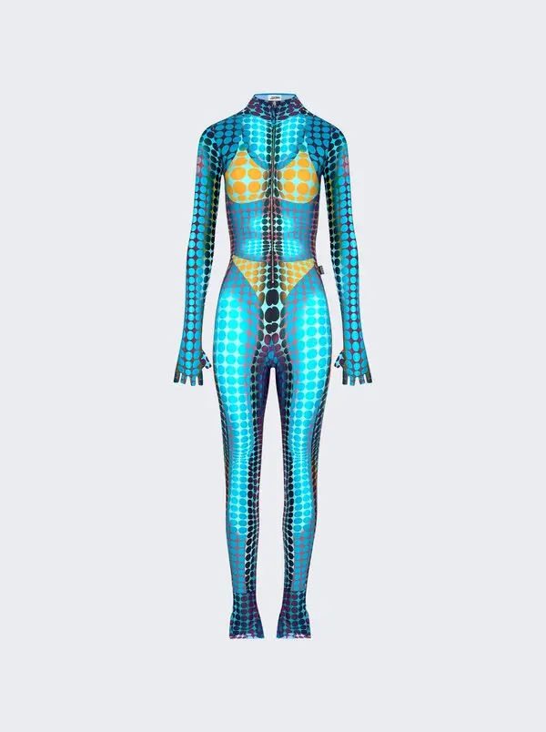 Jean Paul Gaultier Re-edition Dots Print Jumpsuit - Blue