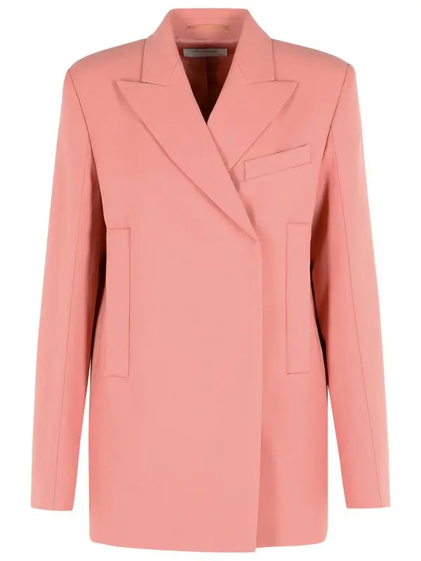 Sportmax Esule Straight Virgin Wool Blazer - Pink