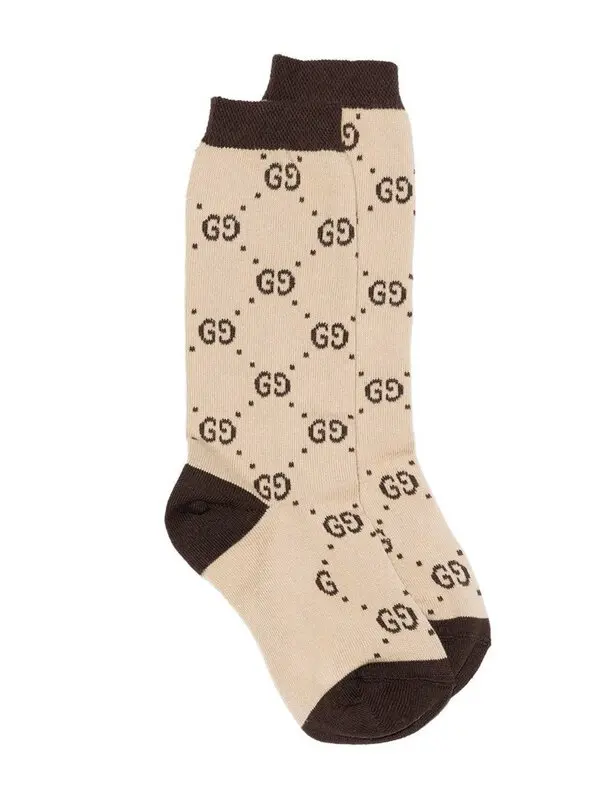Gucci Logo Crew Socks - Beige