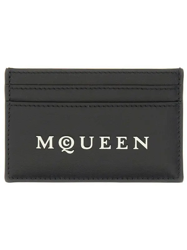 Alexander McQueen Alexander Mc Queen Card Holder With Logo - Black