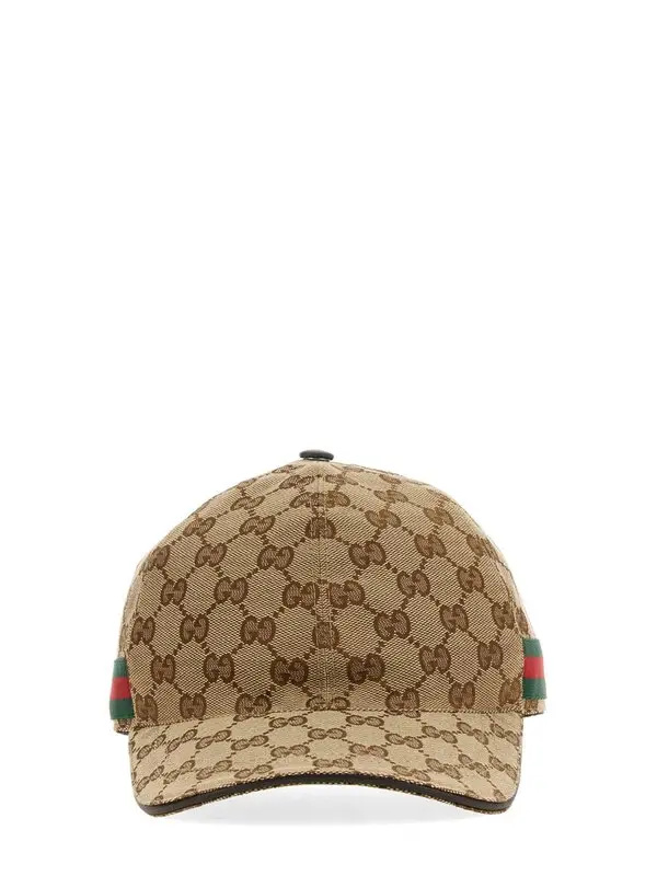 Gucci Baseball Cap With Web - Beige