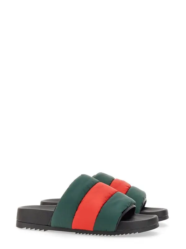 Gucci Slider Sandal With Web Ribbon