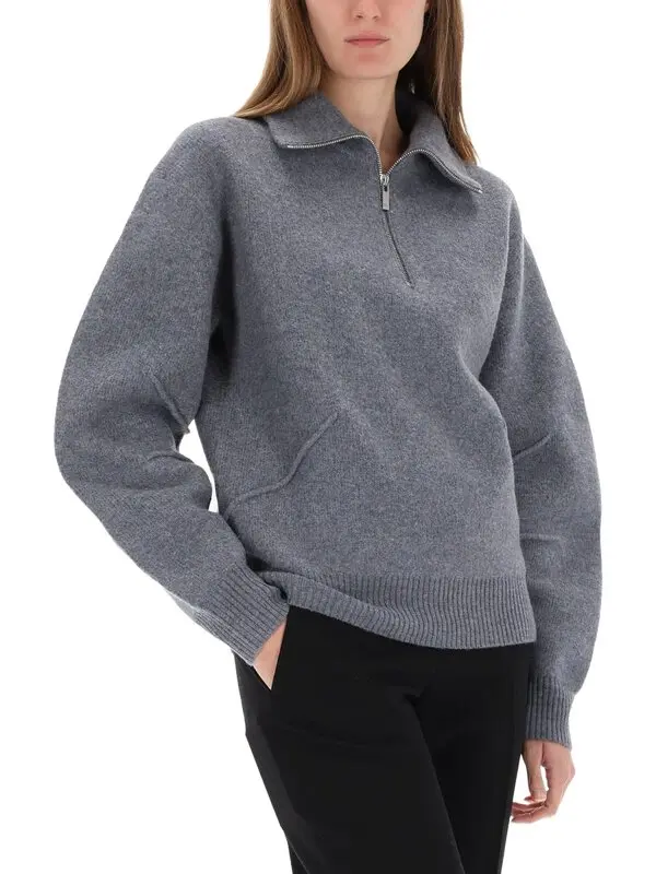 Helmut Lang Zippered 'apex' Jersey - Grey