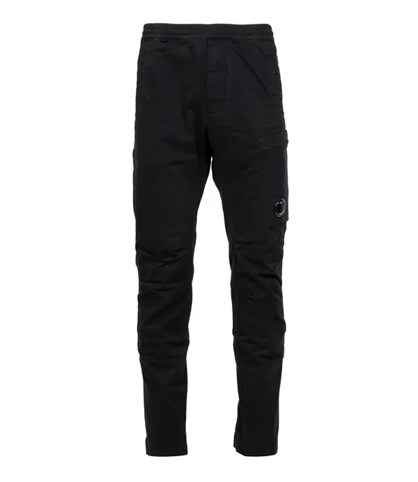 C.P. COMPANY Frosted Stretch Cotton Satin Trousers - Black