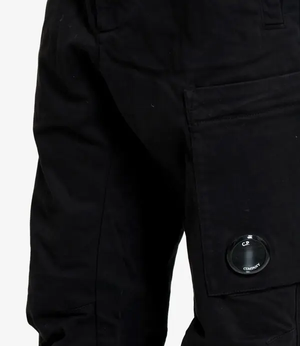 C.P. COMPANY Frosted Stretch Cotton Satin Trousers - Black