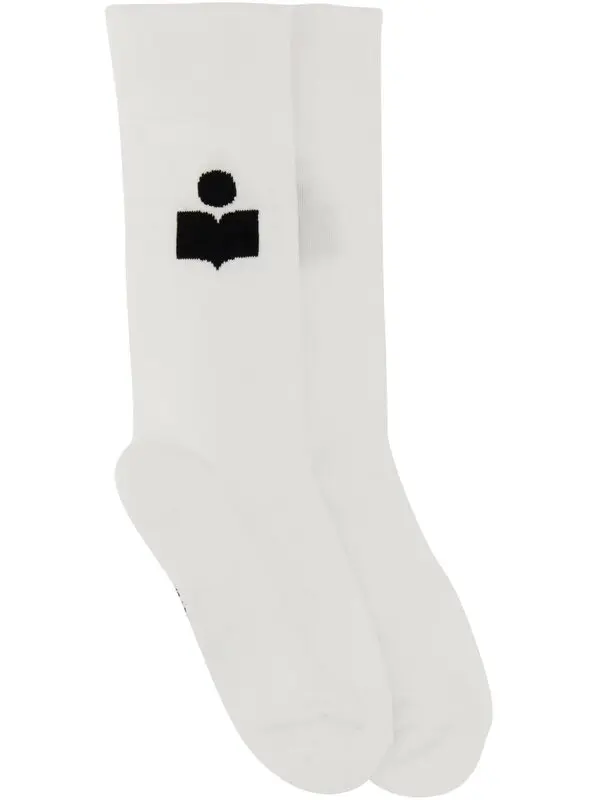Isabel Marant Logo Socks - White
