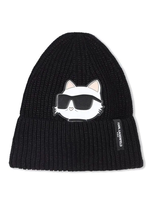 Karl Lagerfeld Beanie Hat & Snood - Black