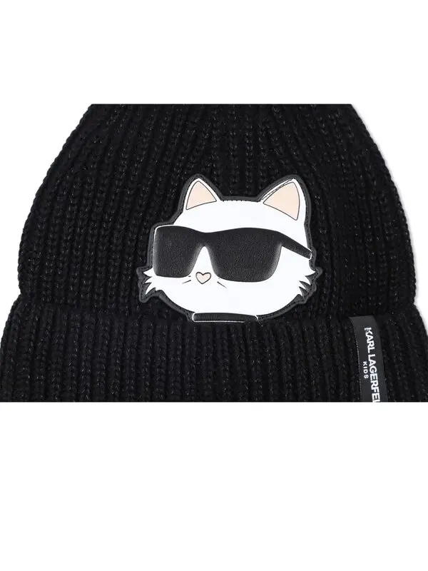 Karl Lagerfeld Beanie Hat & Snood - Black