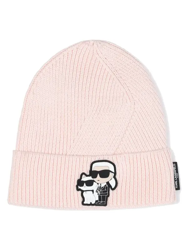 Karl Lagerfeld Logo Beanie - Pink