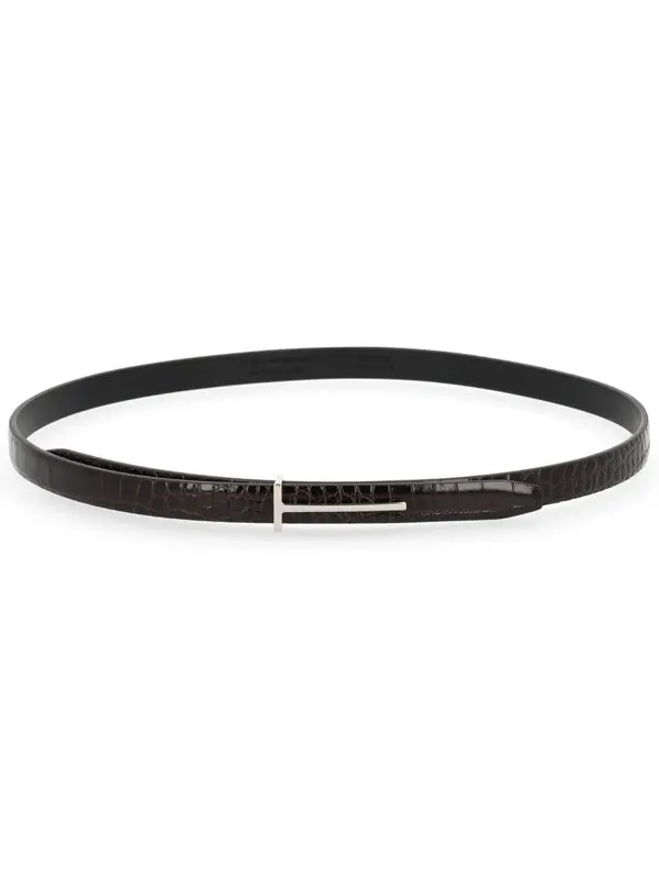 TOM FORD Thin Leather Belt - Brown
