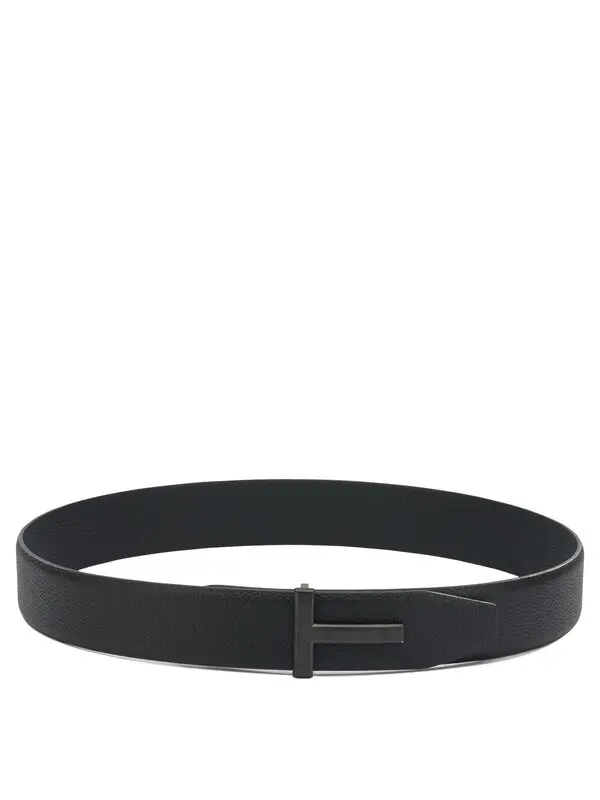 TOM FORD T Icon Leather Belt - Black