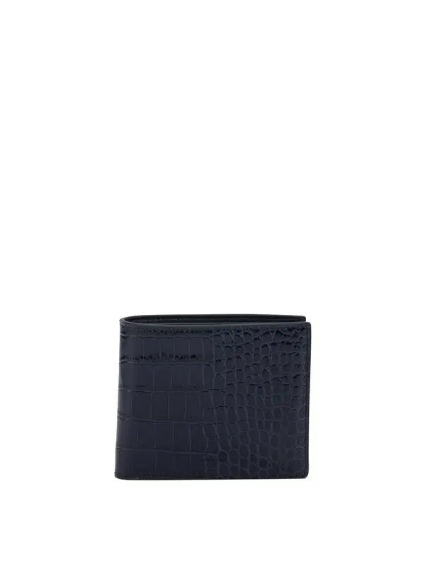 TOM FORD Crocodile Print Leather Wallet - Blue