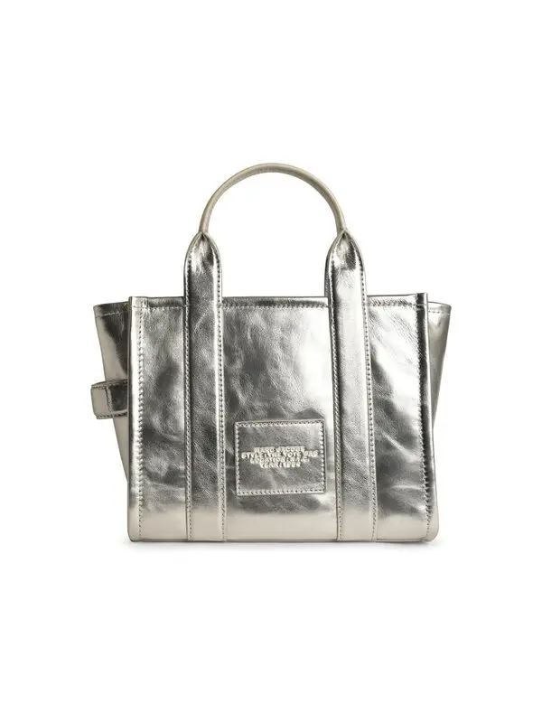 Marc Jacobs Small 'tote' Leather Bag - Silver