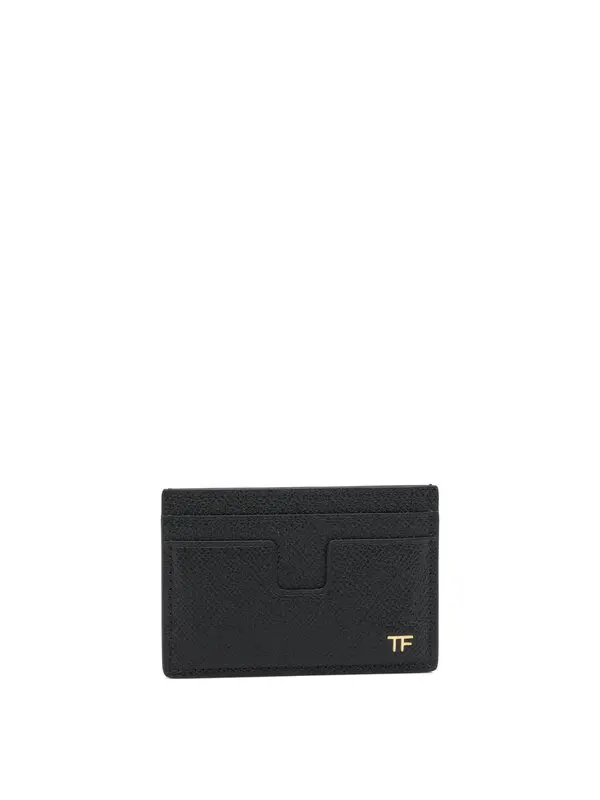 TOM FORD Small Grain Leather Card Holder - Black