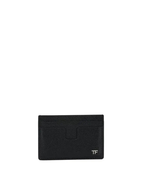 TOM FORD Small Grain Leather Card Holder - Black