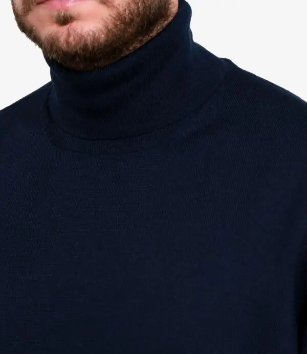 FAY Extra-fine Wool Turtleneck Sweater - Blue