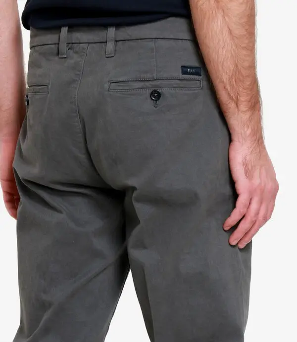 FAY Garment-dyed Slim Fit Trousers