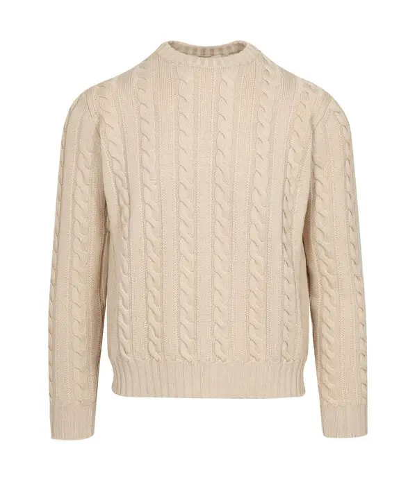 FILIPPO DE LAURENTIIS Cable-knit Wool Sweater - Sand