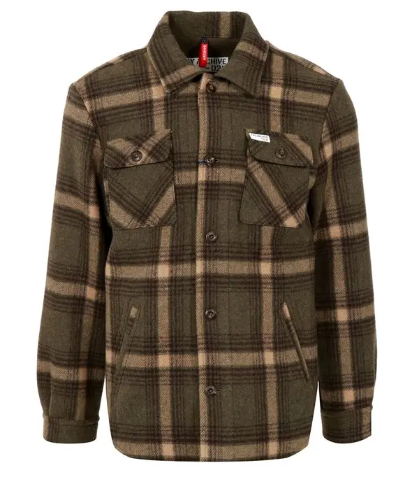 FAY Wool-blend Plaid Shirt