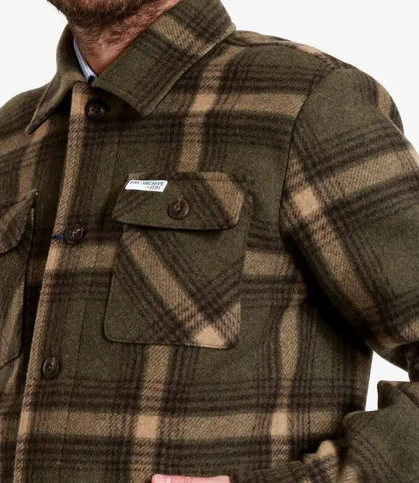 FAY Wool-blend Plaid Shirt