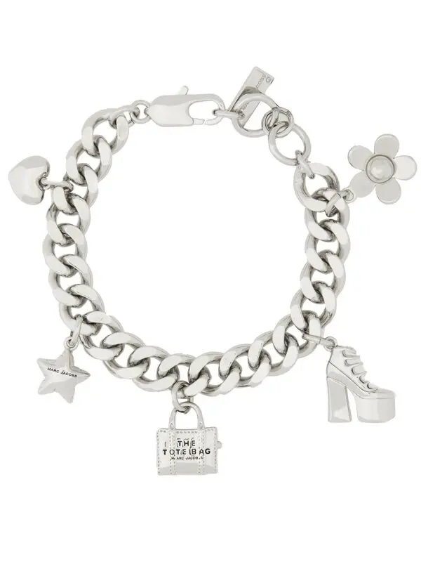 Marc Jacobs The Mini Icon Charm Chain Bracelet - Silver