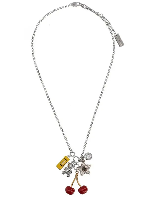 Marc Jacobs Charm Cluster Necklace - Silver