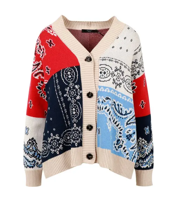 Max Mara Jacquard Block Design Cardigan