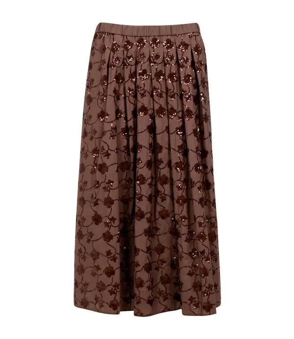 Max Mara Sequined Poplin Skirt