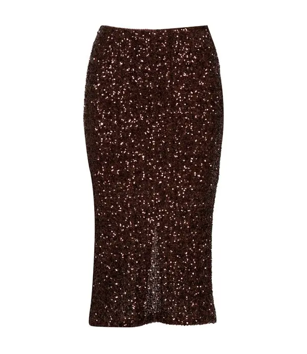 ANIYE BY Spotted Faux Fur Skirt - Coffee