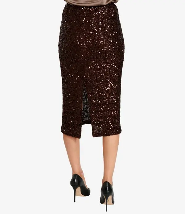 ANIYE BY Spotted Faux Fur Skirt - Coffee
