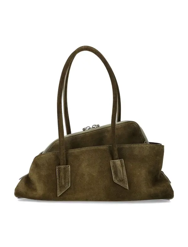 Attico Asymmetric Suede Leather Tote Bag