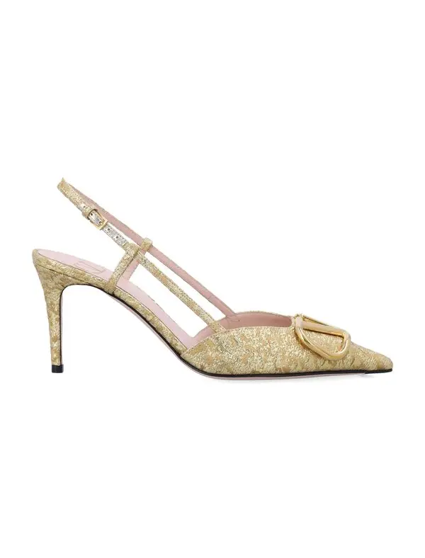 Valentino Garavani Vlogo Slingback Pumps - Golden