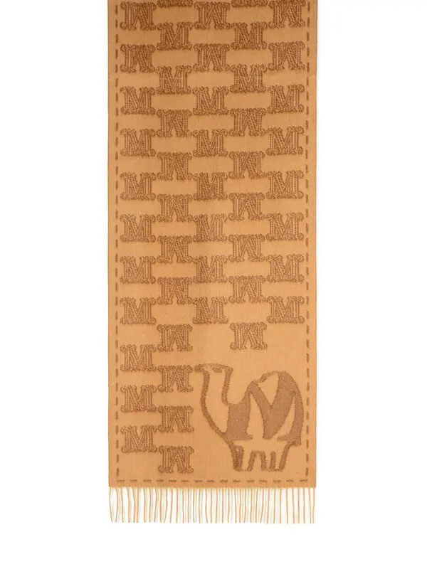 Max Mara Wsteddyc' Camel Jacquard Cachemire Stole - Brown