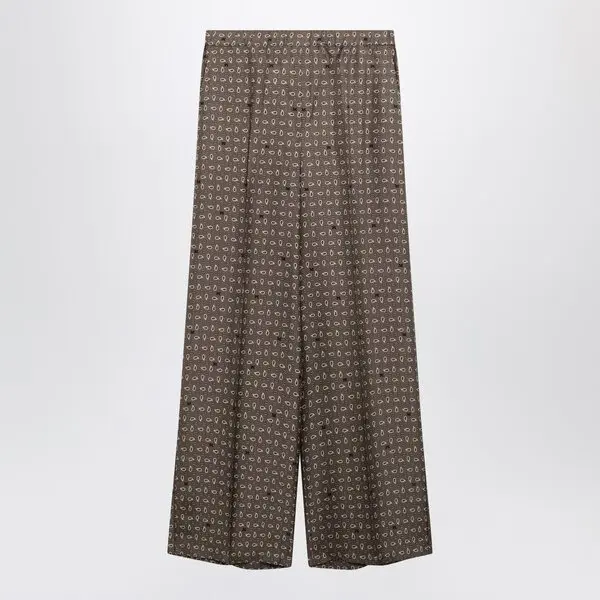 Max Mara Printed Wide-leg Silk Trousers