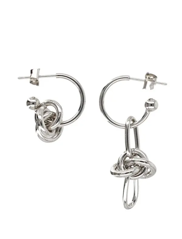 JUSTINE CLENQUET Daria Mismatched Hoop Earrings - Silver