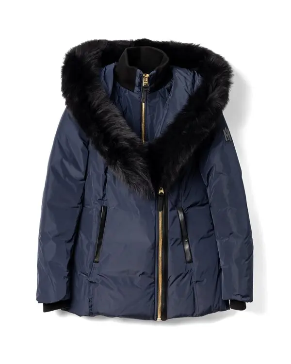 Mackage Fur Trimmed Down Jacket - Blue