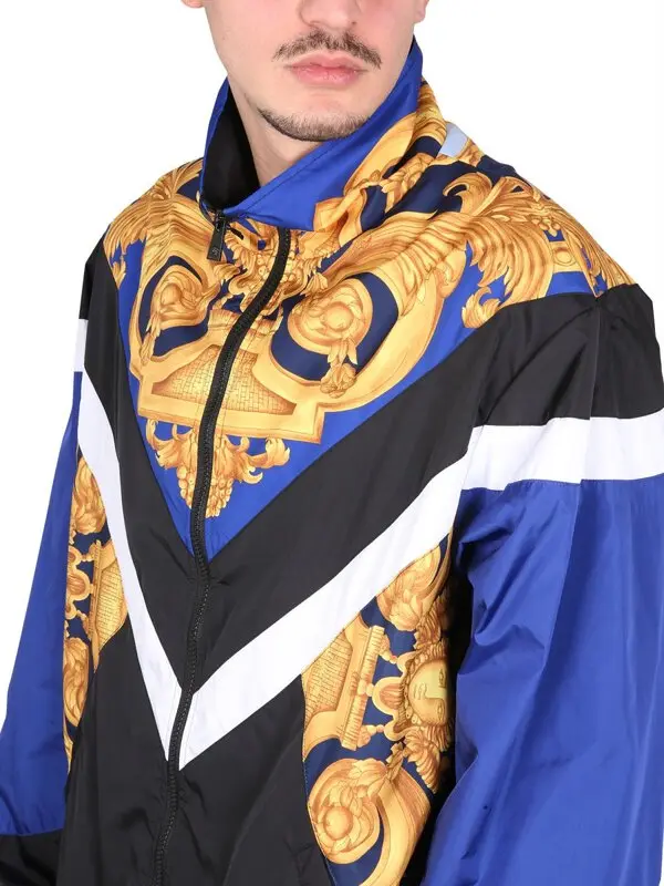 Versace Windproof Jacket With Baroque Print