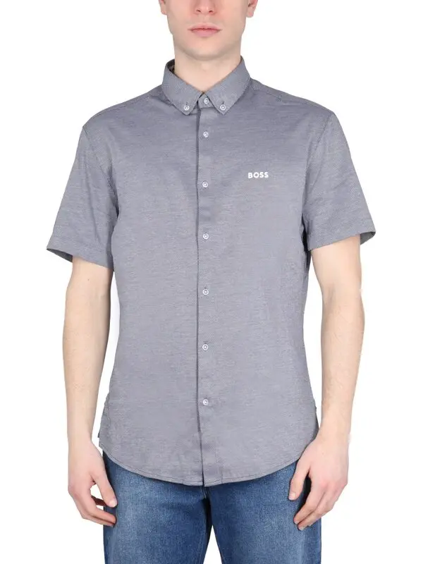 BOSS Shirt With Logo - Grey