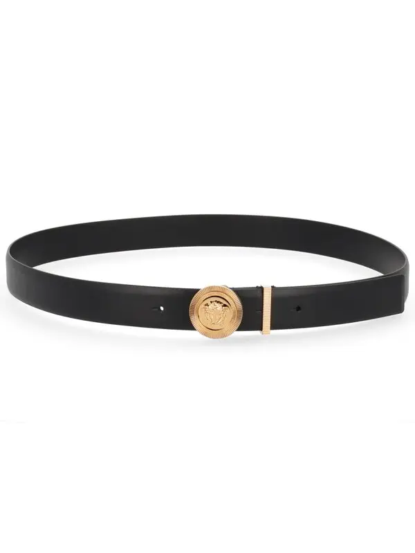 Versace Jellyfish Biggie Leather Belt - Black