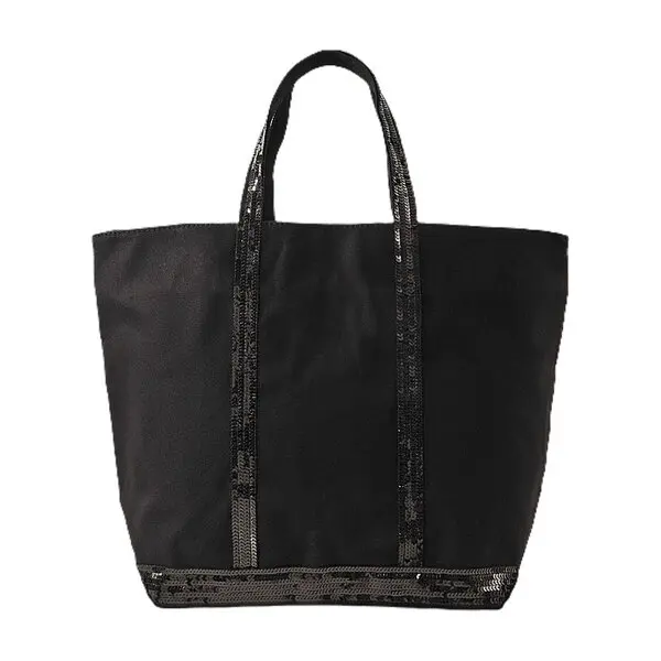 Vanessa Bruno Canvas And Sequin Tote With Zip - Black